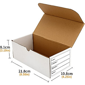 BIU-BOOM Card storage box with the Trading Cases, Toploader full lid-Corrugated case, fits Baseball Cards, Football, Basketball, Sticker Labels+8pcs Dividers (10 PACK, Small), WHITE