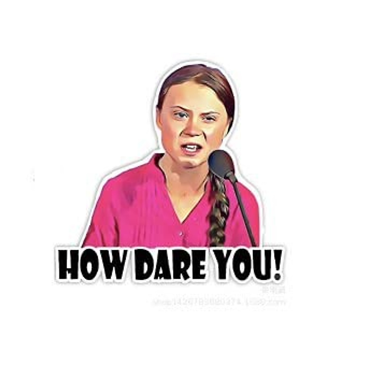 Aokannavi Greta Thunberg How Dare You Laptop Window Car Bumper Helmet Water Bottle - Sticker Graphic - Weatherproof & Long Lasting Sticker (2 Pieces)