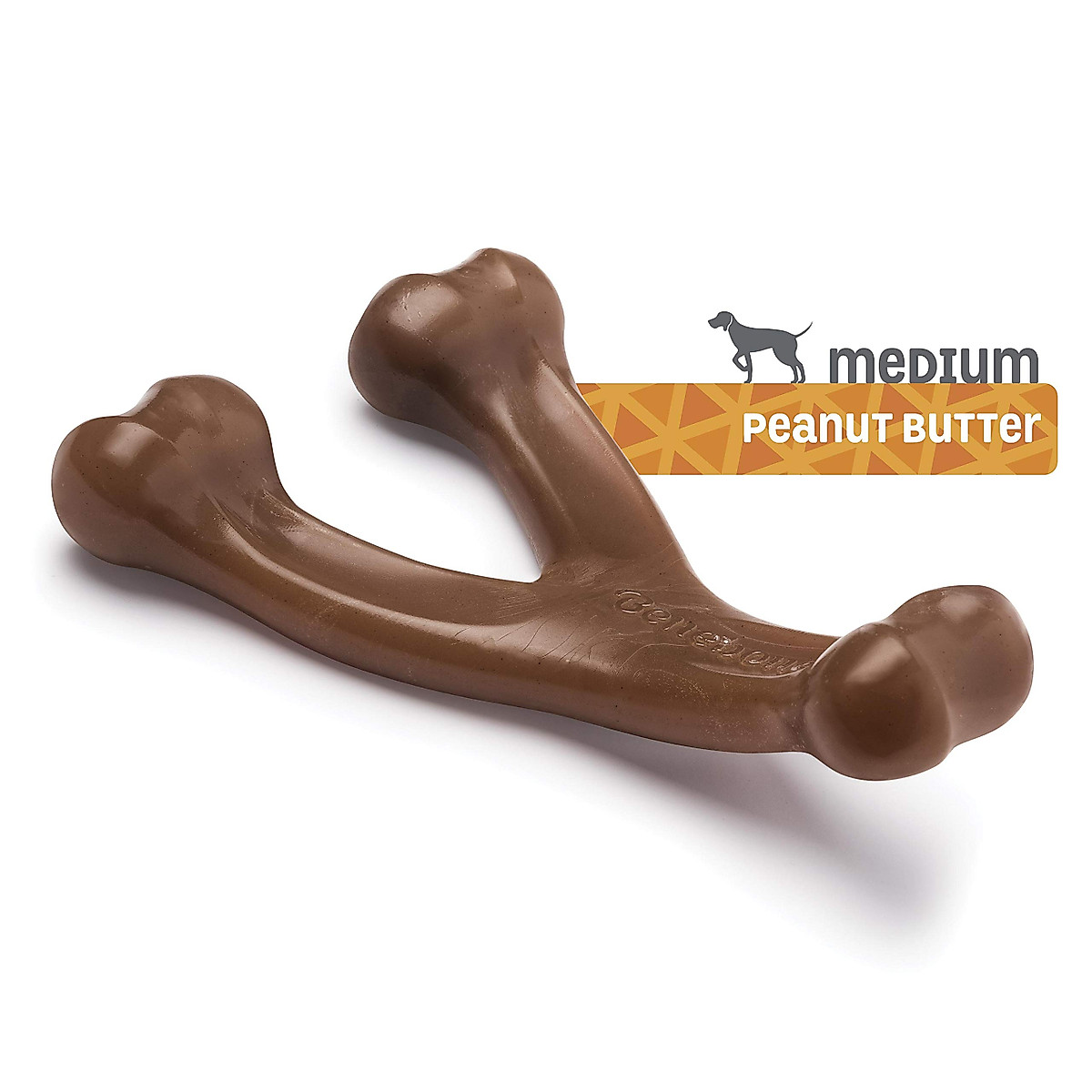 Benebone Indestructible Wishbone Dog Chew Toy for Aggressive Chewers, Long Lasting Tough Boredom Breaker for Dogs, Real Peanut Flavour, For Medium Dogs, Made in the USA.