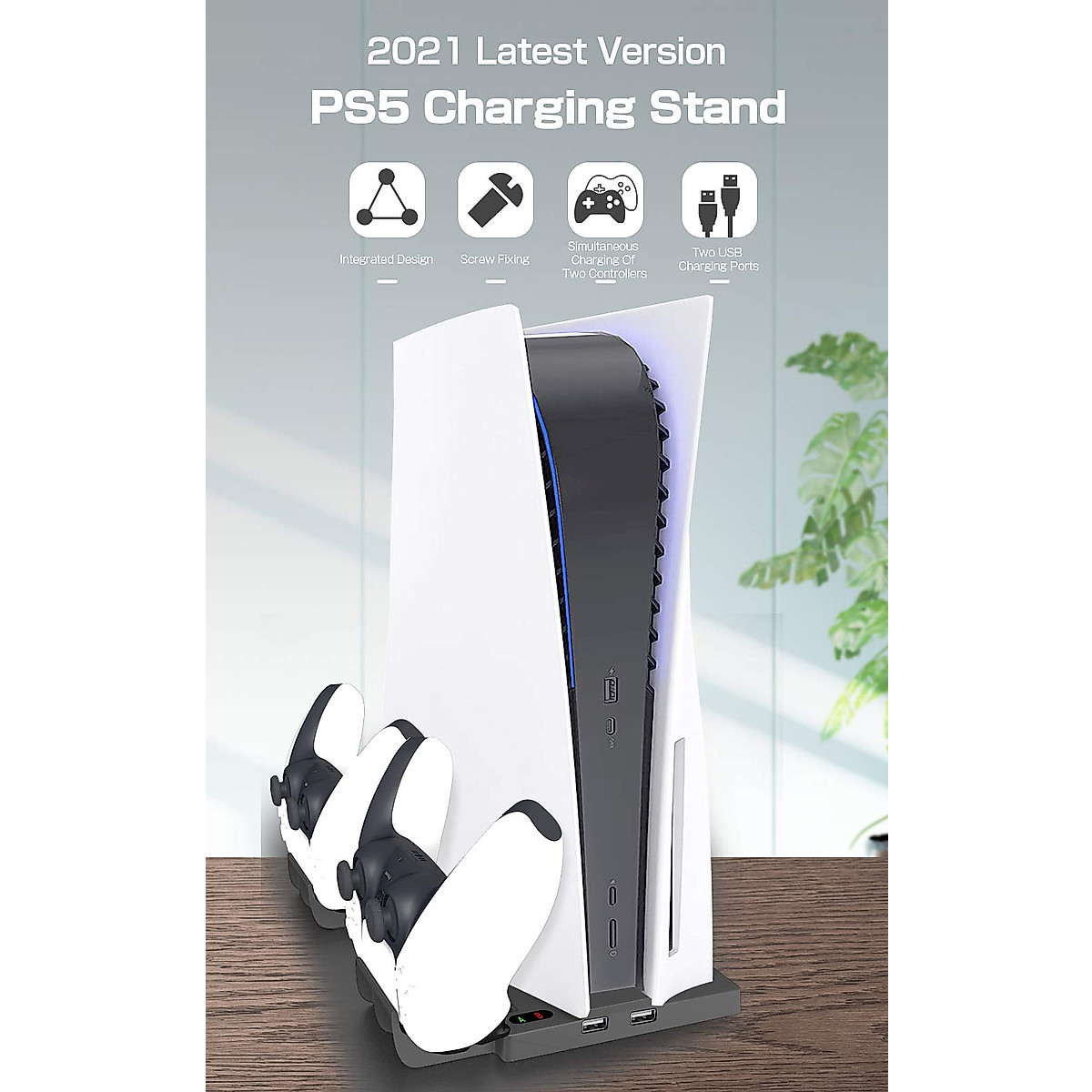 Vertical Stand PS5 Digital Edition and PS5 UHD Edition,SHINEZONE Charging Station for PS5 Controller Charging Station Dock with Dual Controller Charger Ports for PS5 DualSense