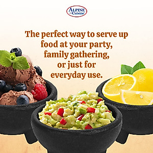 Alpine Cuisine Small Salsa Bowls (Molcajete) 3pc Set, Food Grade Plastic Material, Heavy Duty & Easy to Clean, Multi-Purpose Salsa Bowl for Serving, Durable & Dishwasher Safe