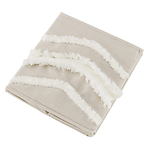 Sweet Jojo Designs Boho Bohemian Boy Girl Small Fabric Toy Bin Storage Box Chest For Baby Nursery Kids Room - Solid Taupe Beige Ivory Cream Off White Linen Farmhouse Shabby Chic Modern Tufted Neutral