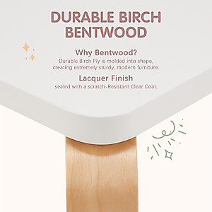 Danrelax Kids Table and Chairs Set - Children Activity Table w/ 2 Chairs, Kids Desk and Chair Set with Durable Birch Veneer, Playroom Daycare Furniture for Drawing, Reading, White Solid Wood