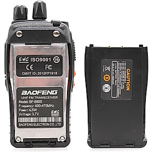 BaoFeng BF-888S Two Way Radio with Built in LED Flashlight (Pack of 4) + USB Programming Cable (1PC)