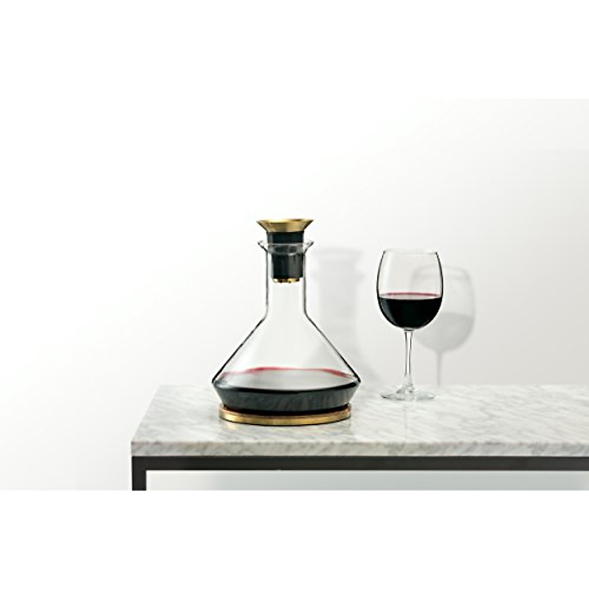 RBT Decanter with Wood Coaster and Micro-Perforated Aerator,Clear