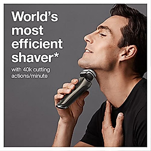 Braun Electric Razor for Men, Waterproof Foil Shaver, Series 9 9385cc, Wet & Dry Shave, With Pop-Up Beard Trimmer for Grooming, Clean & Charge SmartCare Center and Leather Travel Case, Black