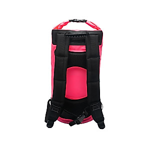 geckobrands Hydroner 20L Waterproof Dry Bag Backpack, Neon Pink - Lightweight Travel Bag with Clear Phone Pouch