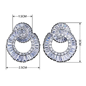 Celebrity Design Women Elegant Statement Rhinestone Jewelry Dangle Drop Earrings Studs