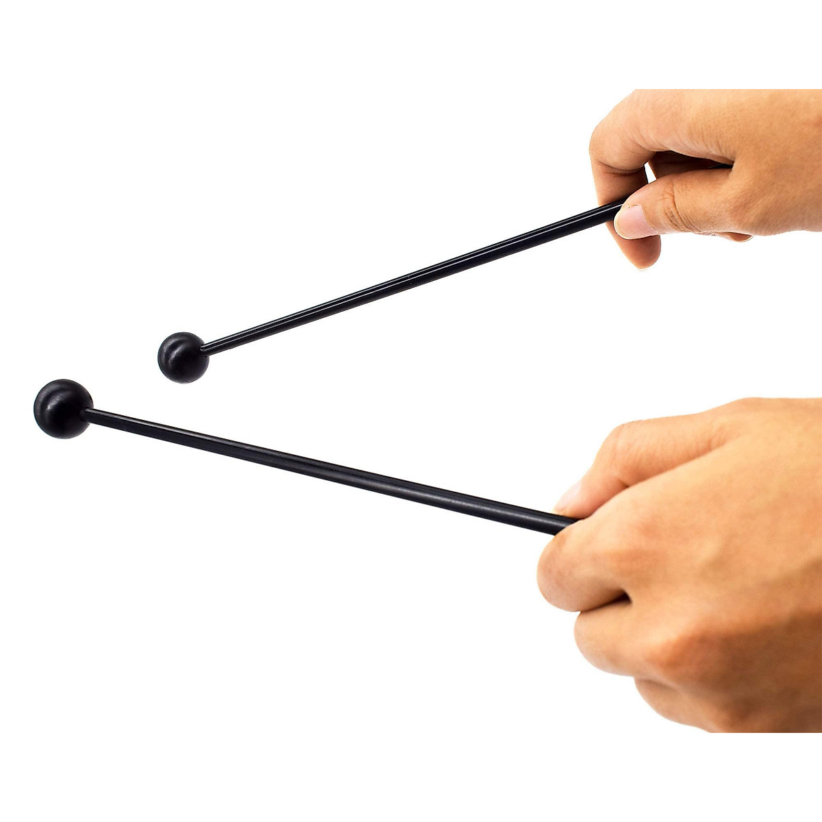 AUEAR, 10 Pack Solid Plastic Bell Mallets Percussion Sticks Hammer Drum Xylophone 11 Inch Black