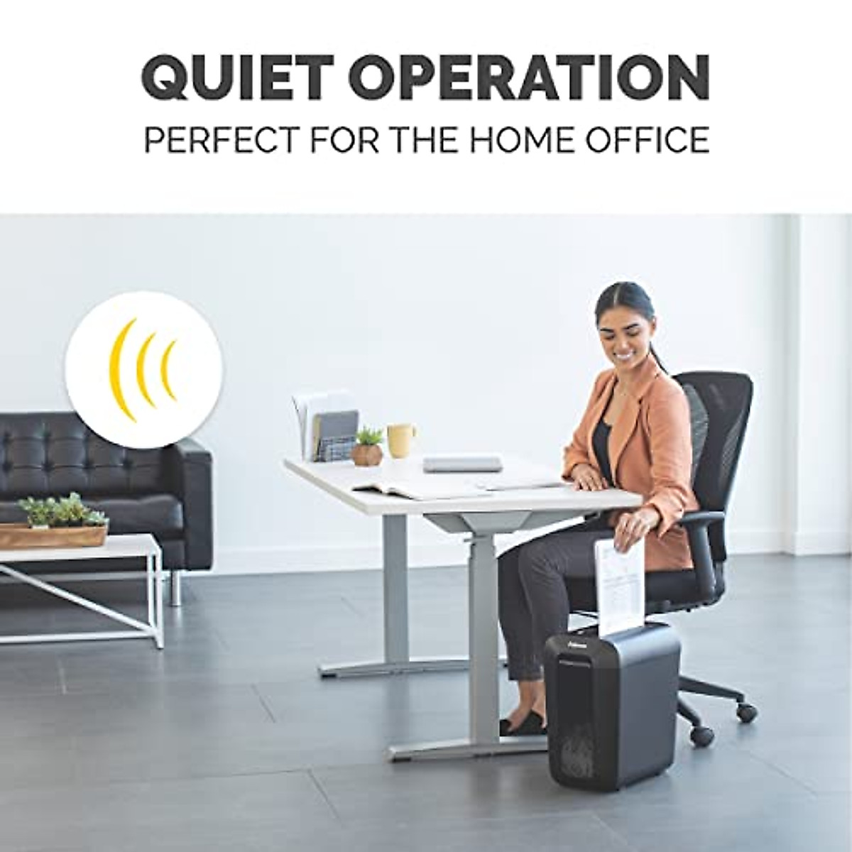 Fellowes LX65 10-Sheet, P4 Cross-Cut Deskside Paper Shredder with SafeSense