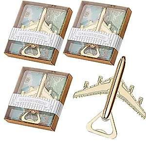 40PCS Airplane Bottle Opener for Wedding Favors Air Plane Travel Beer Bottle Openers for Guests,Party Souvenirs or Decorations
