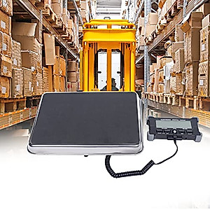 LOYALHEARTDY 440lb Digital Shipping and Postal Scale, with Heavy Duty Stainless Steel Large Platform, Industrial Floor Scale 2 AAA Batteries Include 12.4"X 9.8"