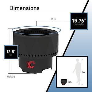 Blue Sky Outdoor Living NHL Minnesota Wild Ridge Portable Steel Smokeless Fire Pit with Carrying Bag, Firewood and/or Wood Pellet Burning