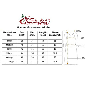 Chandrakala Gold Foil Printed Long Kurti for Women Rayon Indian Anarkali Ethnic Tunic Top Kurta Kurti Dress,X-Large (K199WHI4)