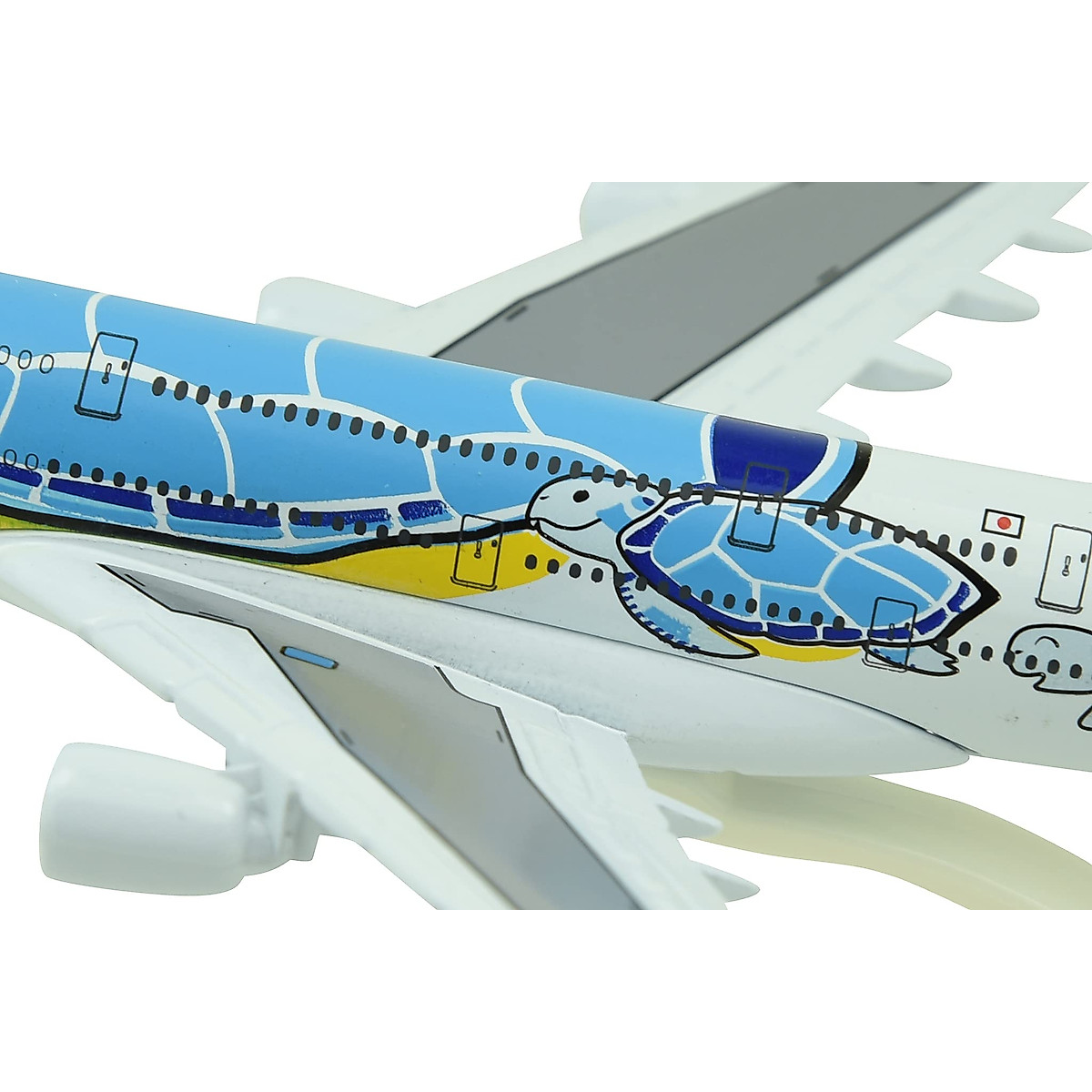 TANG DYNASTY(TM) 1:500 15cm A380 ANA Sea Turtle Metal Airplane Model Plane Toy Plane Model (Blue)