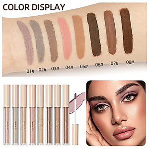 BestLand 8 Colors Liquid Matte Eyeshadow Set Nude Black Smokey Eyeshadow Cream Eyeshadow Primer Waterproof Quick Drying Eye Brightener Highlighter Blusher Eye Shadow Makeup
