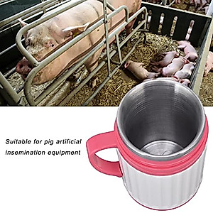 Pig Semen Collection Cup, Stainless Steel Pig Semen Thermos Cup Artificial Insemination Equipment for Livestock