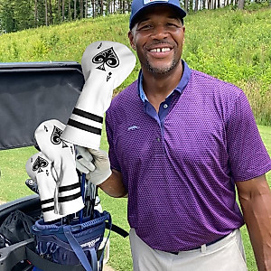 Montela Golf Club Covers Poker Ace 3 Wood Headcover Driver Cover Fairway Wood Headcover Hybrid Cover Leather Golf Headcover for Scotty Cameron Odyssey Taylormade Spider All Brand