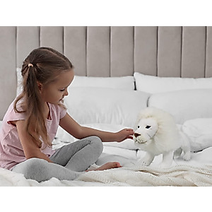 Ice King Bear White Lion Stuffed Animal, Lifelike Plush Toy, 12 Inches Length