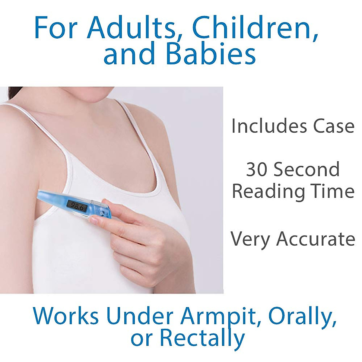 Apex Fast Read Digital Thermometer for Fever - Oral Thermometer for Adults and Baby, Kids - Medical Thermometer for Adults