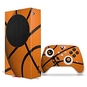 WraptorSkinz Skin Decal Vinyl Wrap compatible with the XBOX Series S Console and Controller Basketball (GAMING CONSOLE NOT INCLUDED)