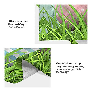 Abaysto Easter Throw Blanket for Kids Warm Plush Fleece Blanket Flannel Bed Blanket Bunny Tail Easter Eggs Rabbit Spring Flowers Lightweight Easter Blanket for Sofa Bed Couch 40"x50"