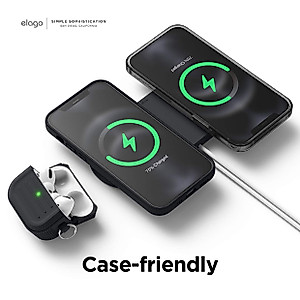 elago 2 in 1 Wireless Charger Stand, Charging Station Designed for MagSafe, Compatible with iPhone 16/15/14/13/12, AirPods Pro/Pro2 & AirPods 3, 4 – [Black] [Charging Cable Not Included]