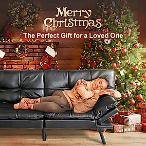 MUUEGM 267PU-BK-222 Sofabed, Medium, Black-Update