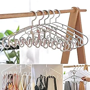 FETNHU Wave Pattern Hanger, Multifunctional Magic Wave Pattern Stackable Hanger, 8 Slots Non Slip Stackable Space Saver Closet Organization Hangers for Bra Top Camisole (Green,15PCS)