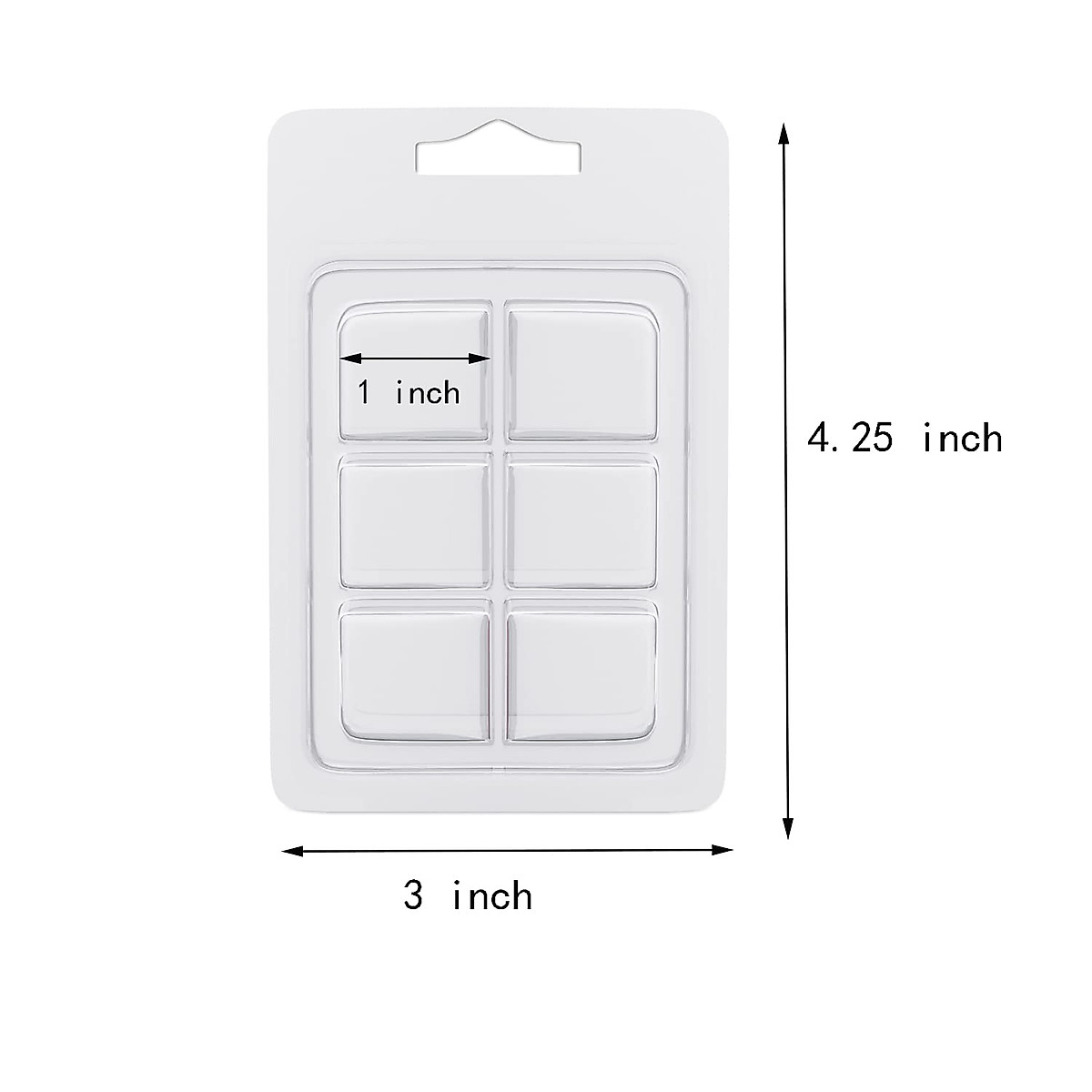 25 Pack Wax Melt Molds, 6 Cavity Clear Empty Plastic Wax Melt Containers