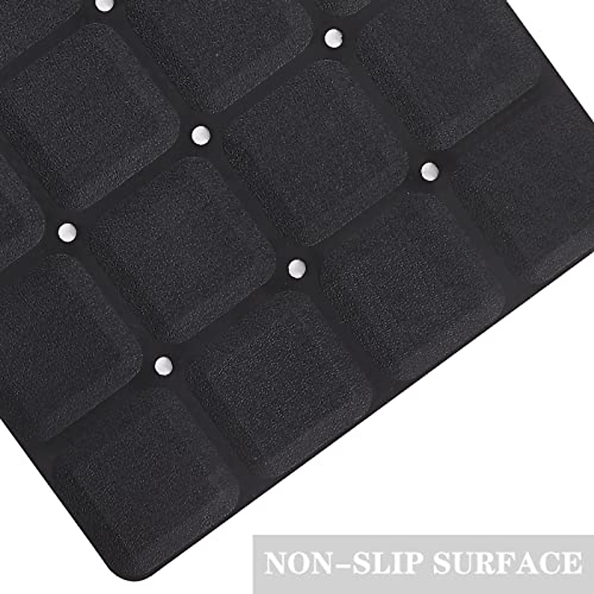 Webos Foldable Non Slip Silicon Bath Mat Bathtub mat Shower mats no Suction Cups for Textured Tub and Reglazed Tub(Foldable - Black, 28-inch x 14-inch)