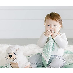 Bazzle Baby Mini Hugga Teething Blanket Super Soft Cozy Plush Barefoot Lovie Blanket with Teething Corner (Leopard)