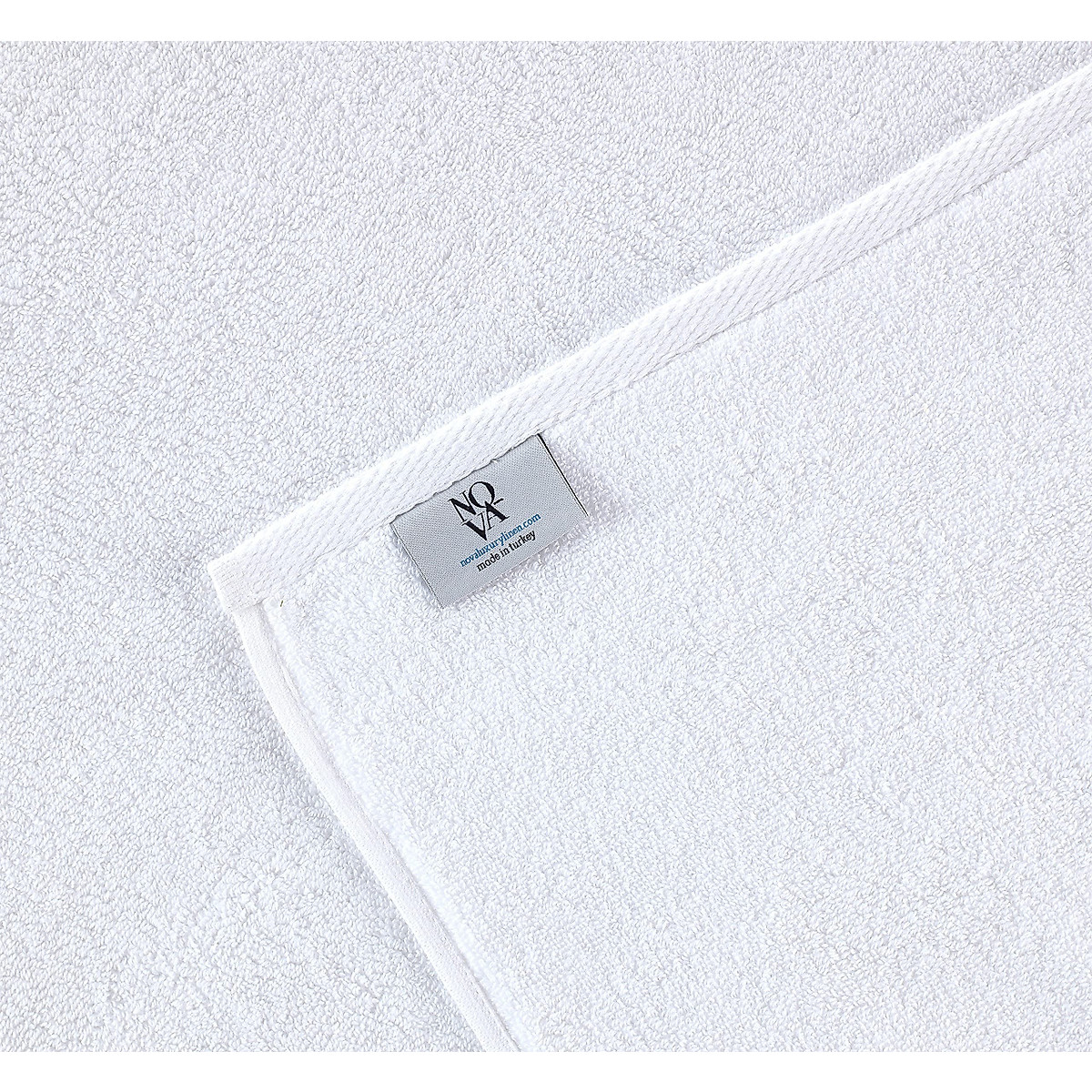 NOVA Luxury Linen - Hotel Quality Turkish Towel Set for Bathroom (4 Pcs Hand Towel Set, Pure White)