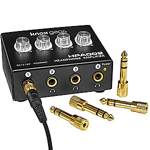 beyerdynamic DT 990 PRO 250 ohm Studio Headphones (Ninja Black, Limited Edition) with 4-Channel Headphone Amplifier Bundle (2 Items)