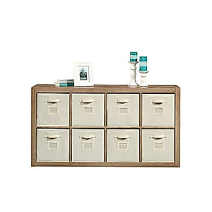 Sauder Stow-Away 8-Cube Organizer, L: 30.91" x W: 15.39" x H: 57.87", Lintel Oak Finish