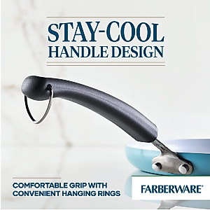 Farberware EcoAdvantage Ceramic Nonstick Griddle/Grill Pan, 11.25 Inch - Aqua