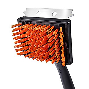 Unicook Grill Brush for Gas Grill, Heavy Duty Nylon BBQ Grill Cleaning Brush, Removable Head for Easy Cleaning and Replacement, Best Alternative to Dangerous Wire Brush, Do Not Use on Hot/Warm Surface