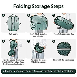 OTraki 2 Pack 70L Mesh Laundry Hampers with Long Handles Pop Up Clothes Basket for Laundry Collapsible Hamper with Large Side Pocket for Socks Detergent Hangers Easy to Carry in Home Hotel Green