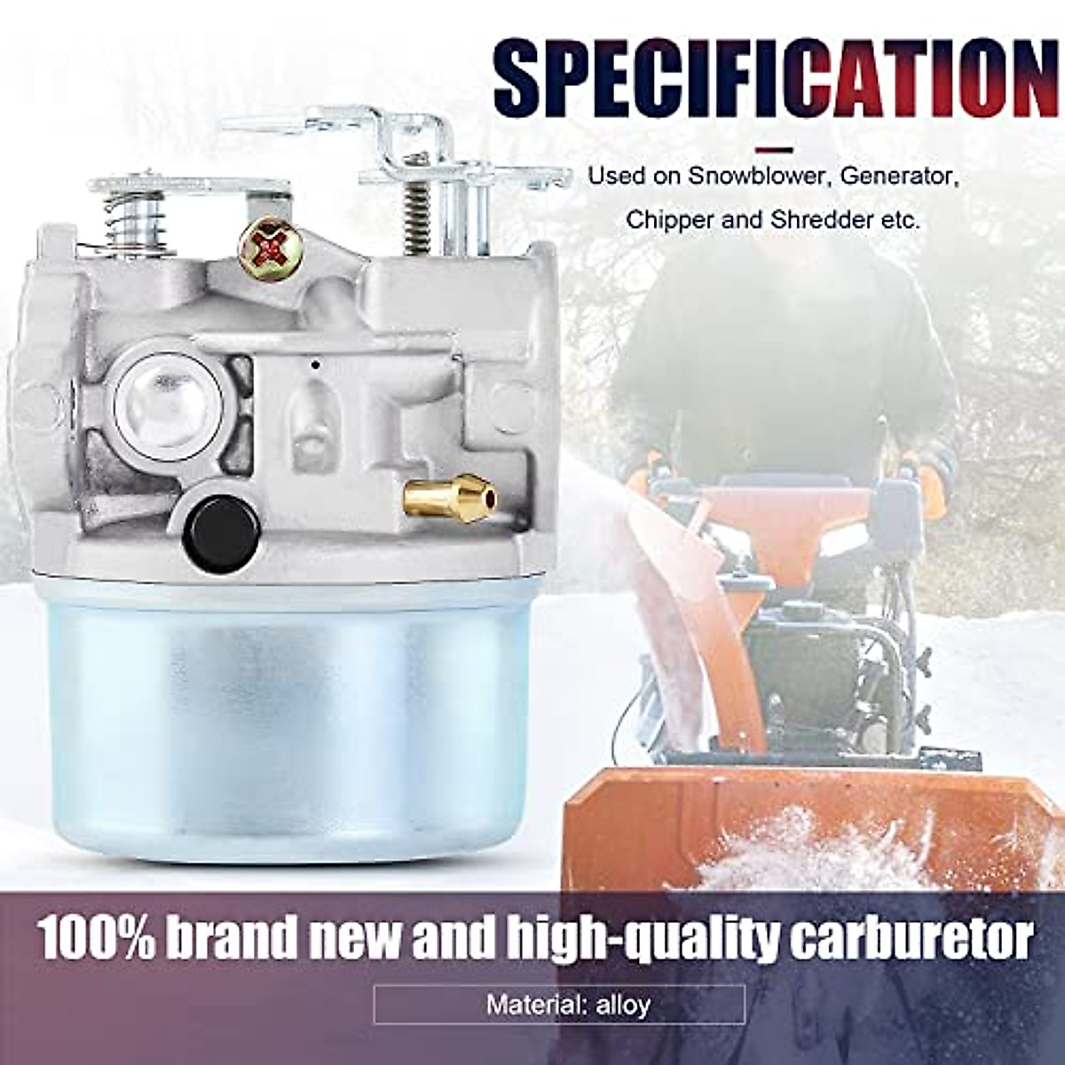 QAZAKY 640084B Carburetor Compatible with Tecumseh 632107 632107A 632536 640084 640084A 640105 640299 640299A 640299B HSK50 HS50 HSSK40 HSSK50 HSSK55 LH195SA LH195SP OHSK110 OHSK120 OHSK125 4HP 5HP