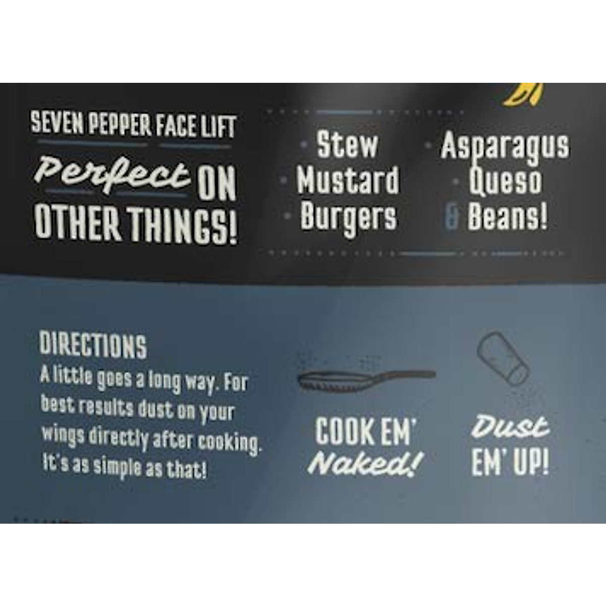 Kosmos Q Seven Pepper Face Lift Wing Dust - 5 Oz Bag for Wings, Popcorn & More - Dry BBQ Hot Wings Rub with 7-Pepper Blend, Garlic & Onion (Seven Pepper)