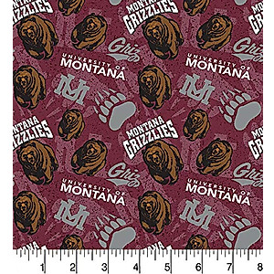 SYKEL ENTRPRISES University of Montana Cotton Fabric with New Tone ON Tone Design Newest Pattern