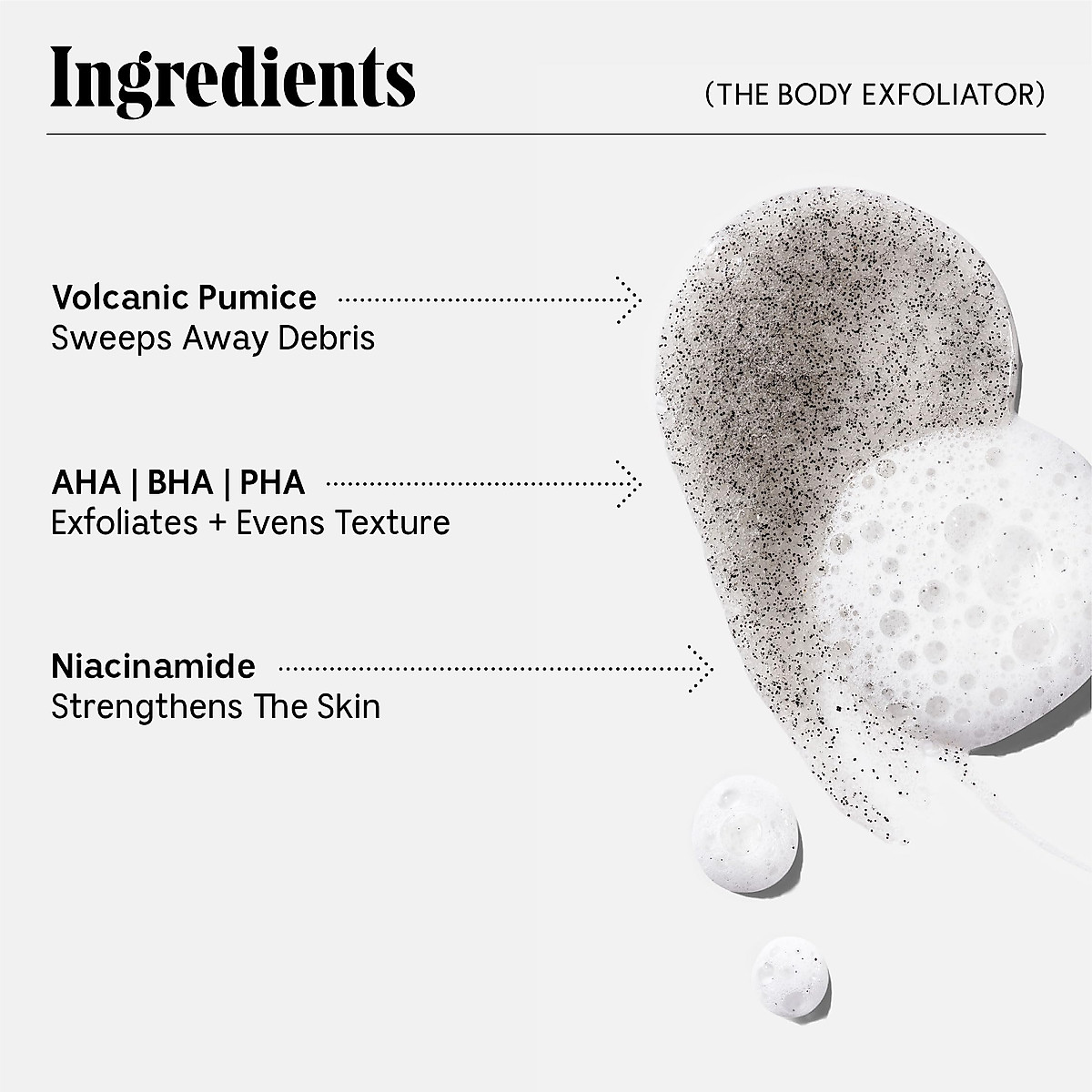 Nécessaire The Body Exfoliator. Eucalyptus. AHA/BHA/PHA. Resurface Skin. Smooth KP and Rough Patches. Hypoallergenic. Dermatologist-Tested. 180 ml / 6.1 fl oz