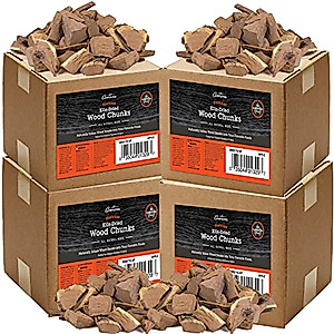 Camerons Smoking Wood Chunks Bulk Box (Apple) ~ 40 Pound Box Value Pack- Kiln Dried BBQ Large Cut Chips - 100% All Natural Barbecue Smoker Chunks for Smoking Meat…