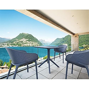 Compamia Sky Patio Dining Arm Chair in Dark Gray (Set of 2)