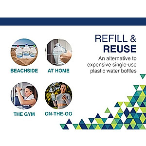 Arrow H2O On The Go Water Bottle, 18 Fl Oz (Includes 6 Bottles) - Mini Clear Plastic Water Bottle with Push Cap - Made in the USA, BPA Free - Built-In Handle, Ideal for School and Sports Practice