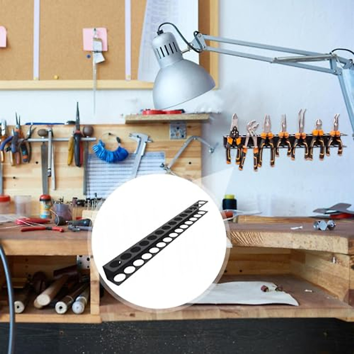 Clamp Screwdriver Organizer, Screwdrivers Pliers Wall Rack, Hand Tool Wall Mount And Storage Rack, Suitable For Garage, Workbench Edge, Workshop Organization