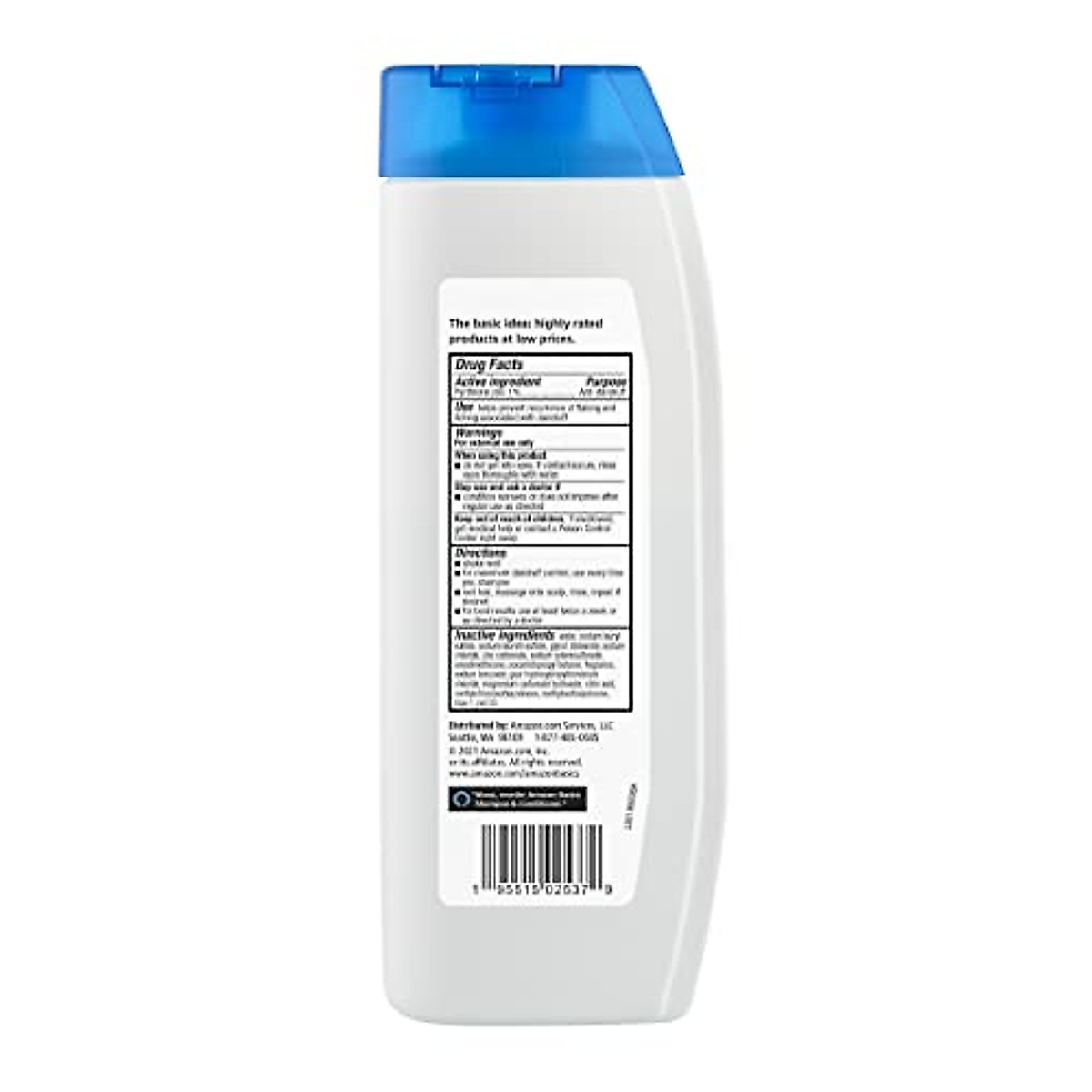 Amazon Basics 2-in-1 Dandruff Shampoo & Conditioner, Gentle and pH Balanced, 14.2 Fluid Ounces, 1-Pack (Previously Solimo)