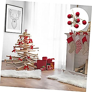 DECHOUS 6 Pcs Felt Pine Cones Wooden Decor Rustic Dining Table Christmas Garland Christmas Acorn Ornaments Christmas Hanging Pendant Christmas Felt Acorn DIY Pendant Christmas Pendants Red