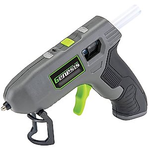 Genesis GLGG04V2 Cordless Rechargeable Hot Glue Gun, Fast Preheating with USB Charge Cable, Stand, and Glue Sticks