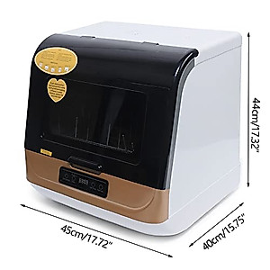 Countertop Dishwasher Portable Dishwasher Countertop Mini Dishwasher No Installation Dish Washer 1200W Smart Dish Washing Machine Home for Apartments Dorms RV (Gold)
